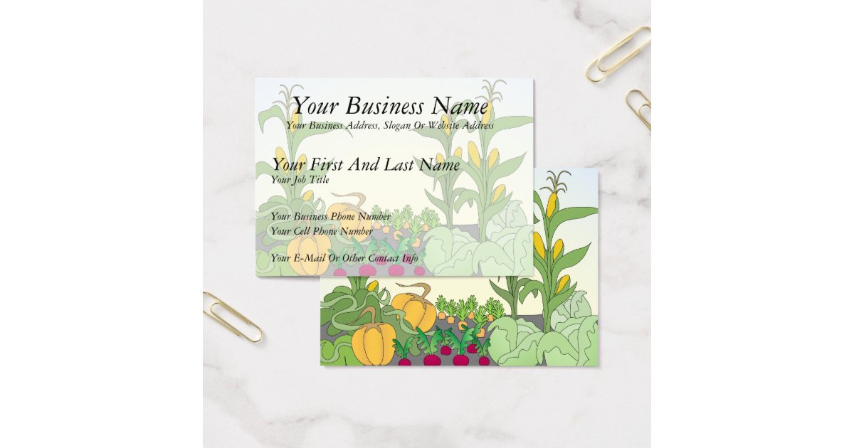 Vegetable Garden Business Card | Zazzle