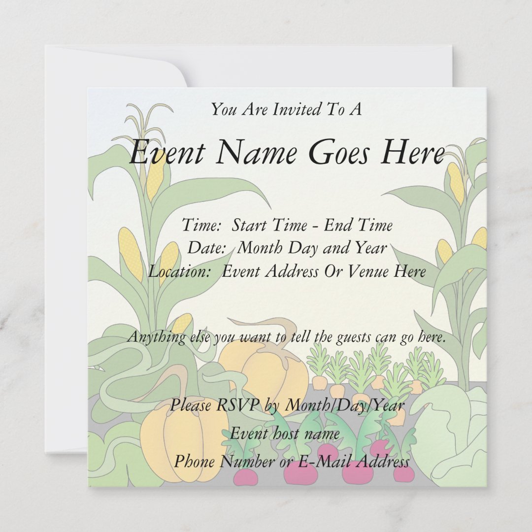 Vegetable Garden Invitation | Zazzle