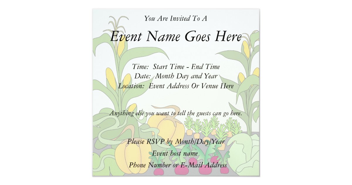 Vegetable Garden Invitation | Zazzle.com