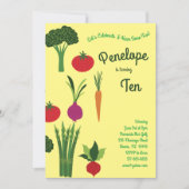 Vegetable Garden Kids Birthday Party Veggies Invitation | Zazzle