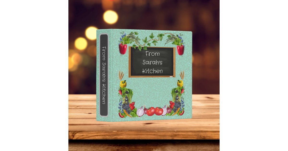 Vegetable Inspired Personalized Recipe 3 Ring Binder | Zazzle