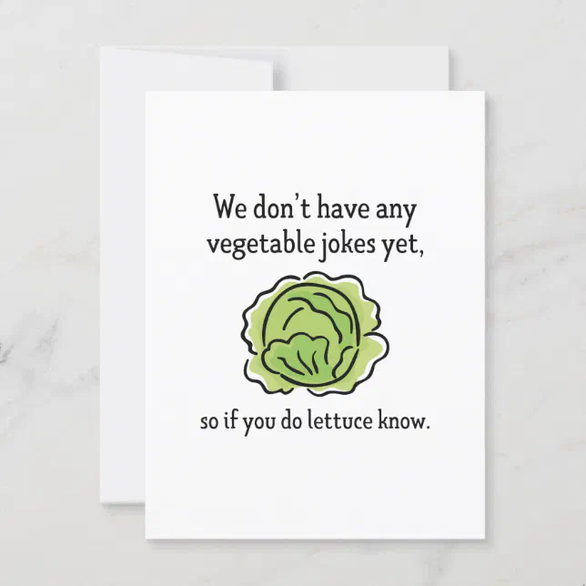 Vegetable Jokes Postcard | Zazzle