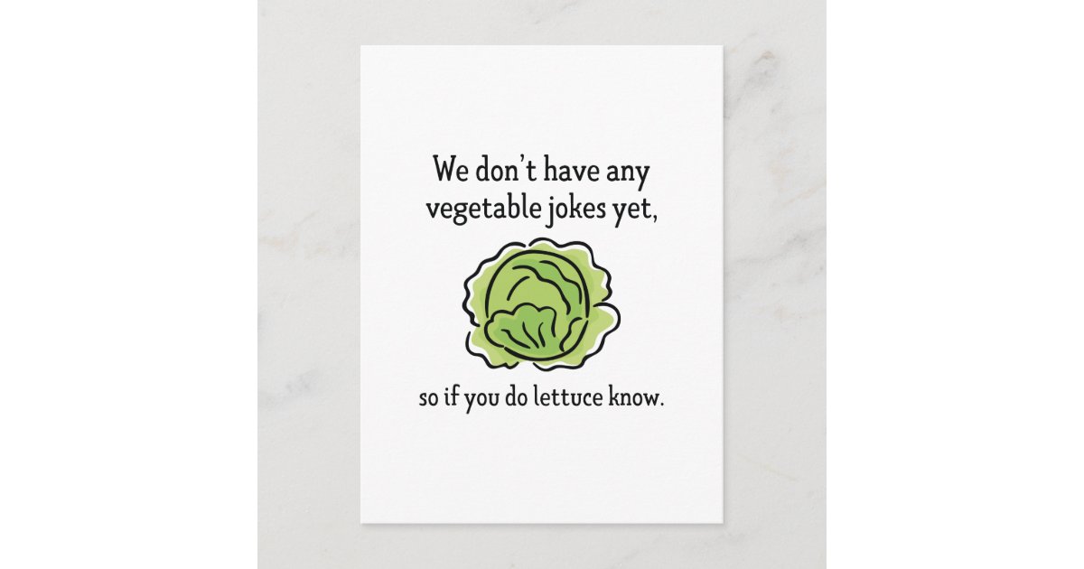 Vegetable Jokes Postcard | Zazzle
