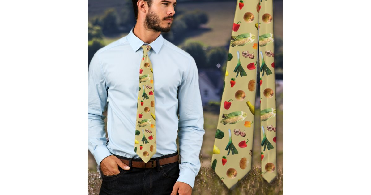 Vegetable Pattern Farmers Food Print Neck Tie | Zazzle