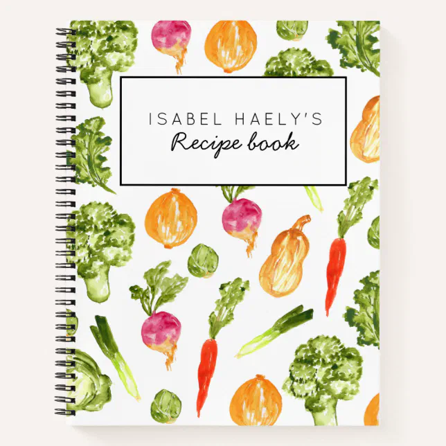 Vegetable personalized cook book recipe book | Zazzle