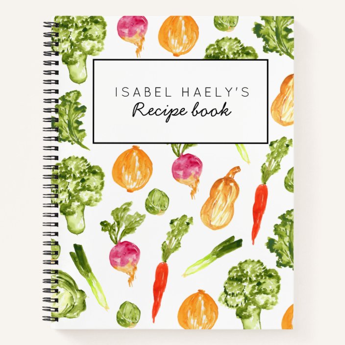 Vegetable personalized cook book recipe book | Zazzle.com