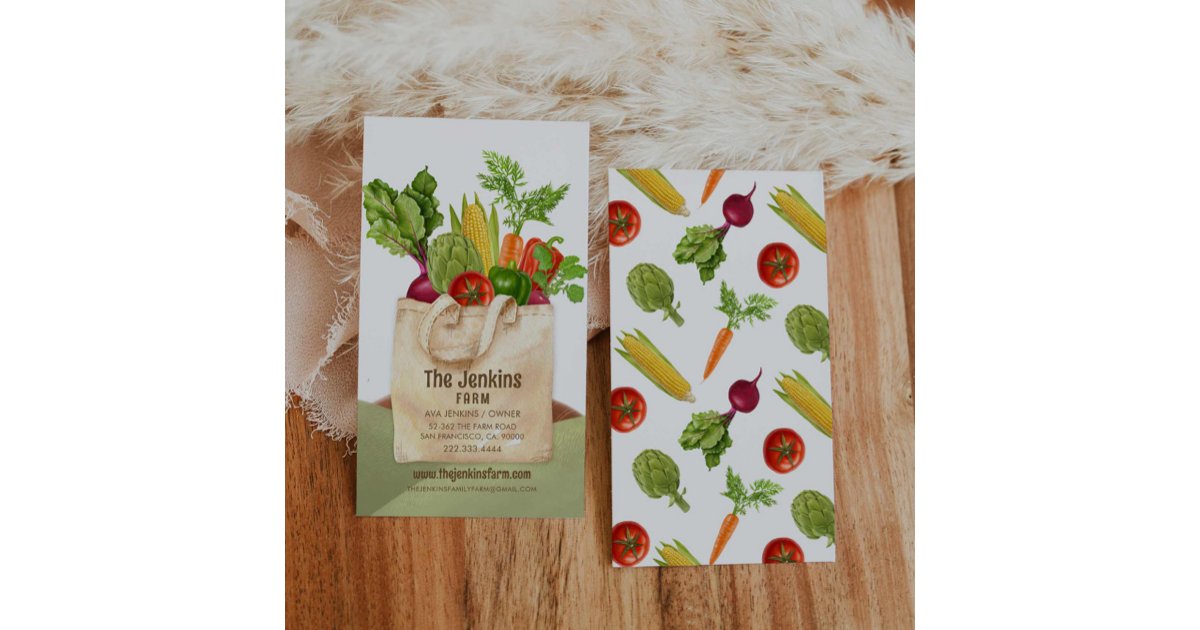 Vegetable Produce Farm Business Card | Zazzle