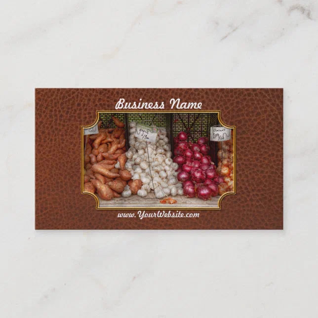 Vegetable - Sweet potatoes, Garlic, and Onions Business Card | Zazzle