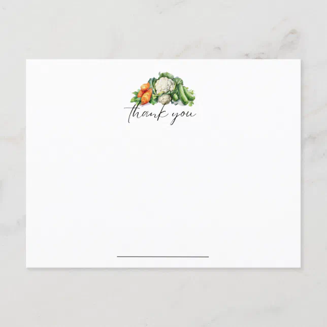 Vegetable Thank You Card | Zazzle