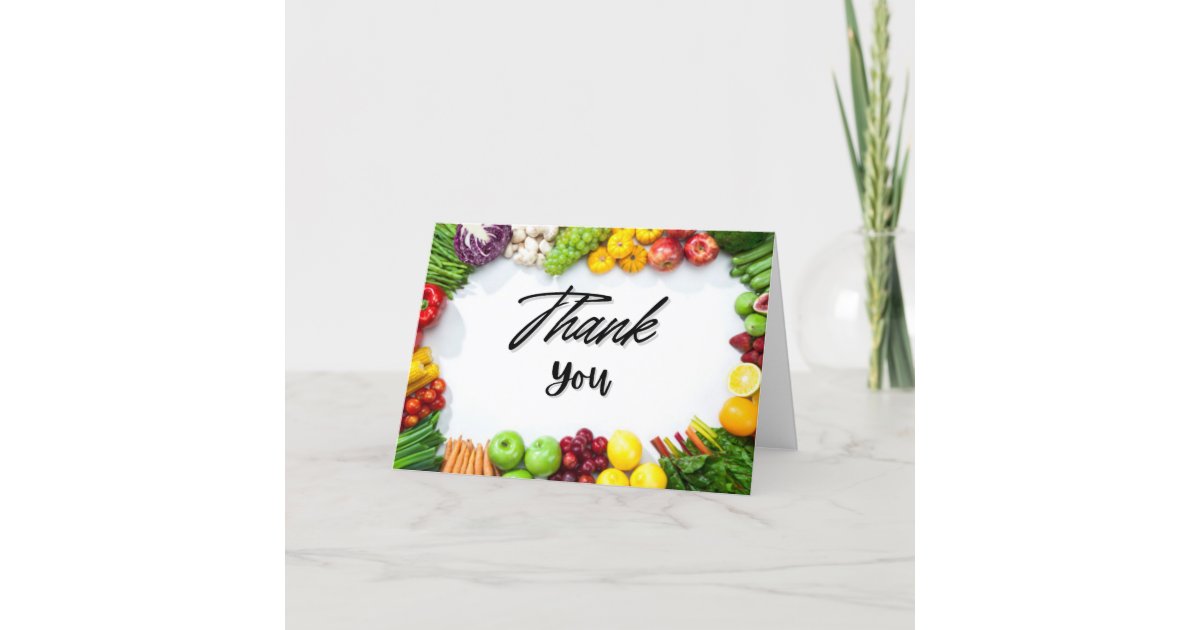 vegetable thank you card | Zazzle