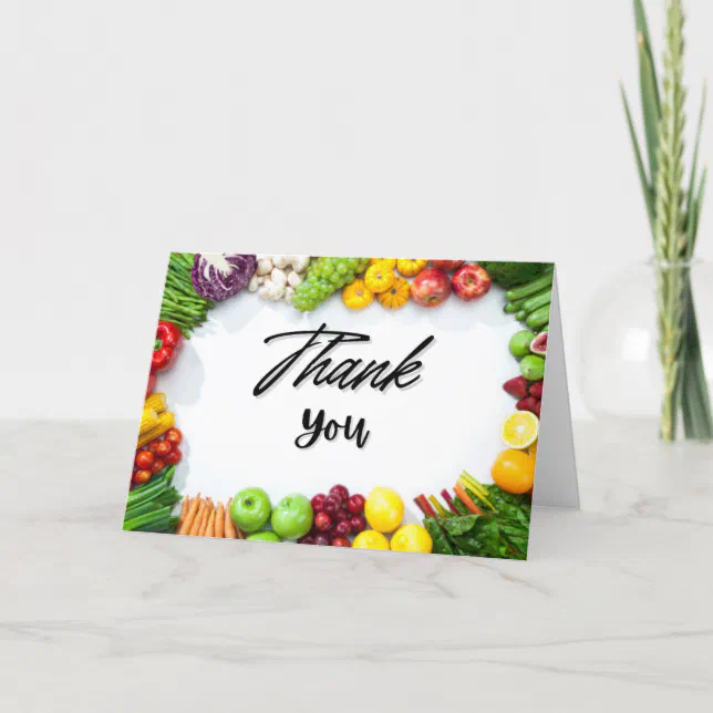 vegetable thank you card | Zazzle