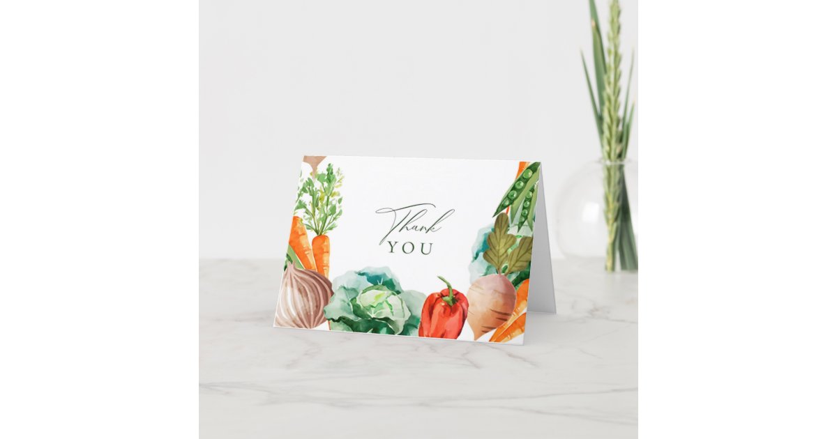 vegetable thank you card | Zazzle