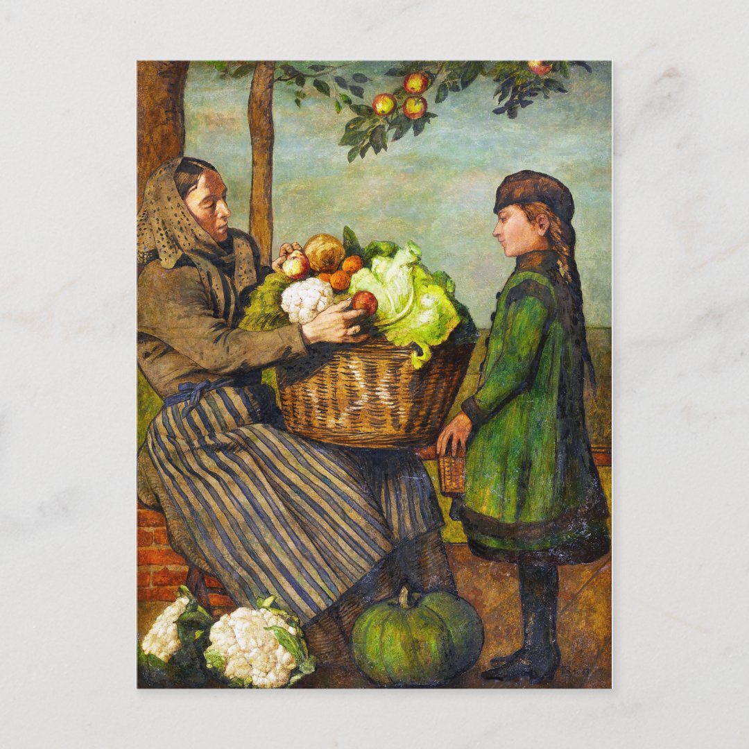 Vegetable Vendor Postcard | Zazzle