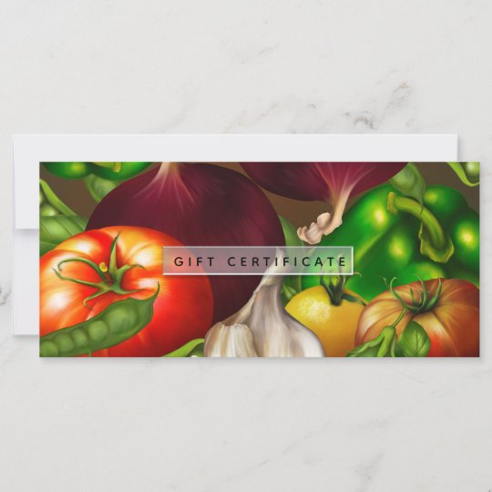 Vegetables and Herbs Organic Food Gift Certificate | Zazzle.com