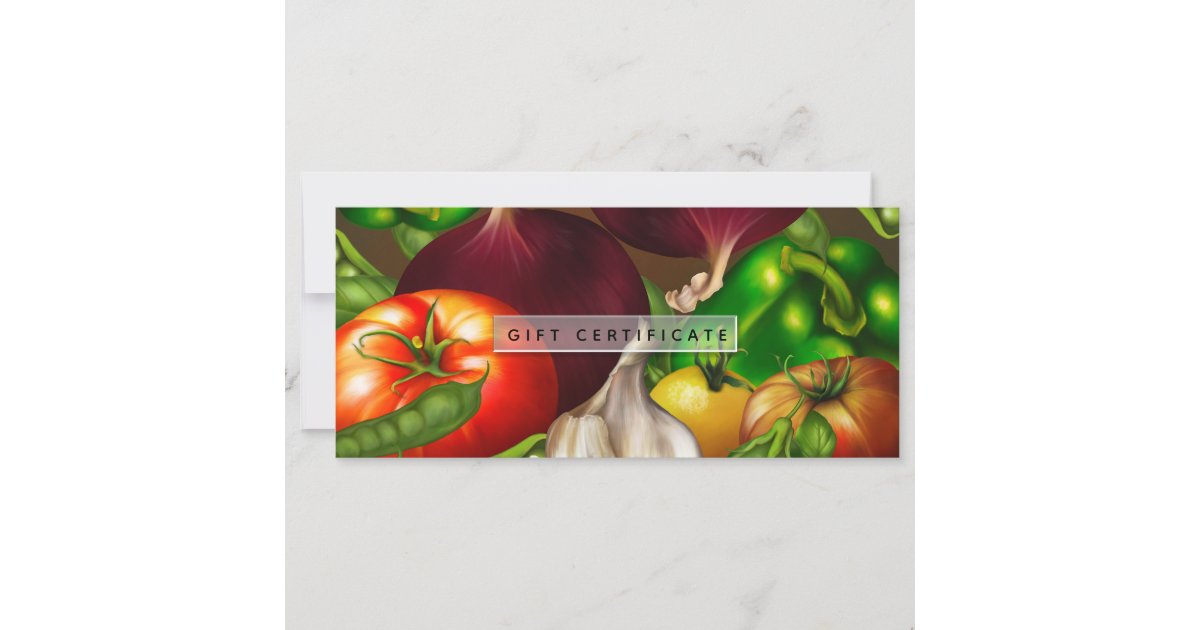 Vegetables and Herbs Organic Food Gift Certificate | Zazzle