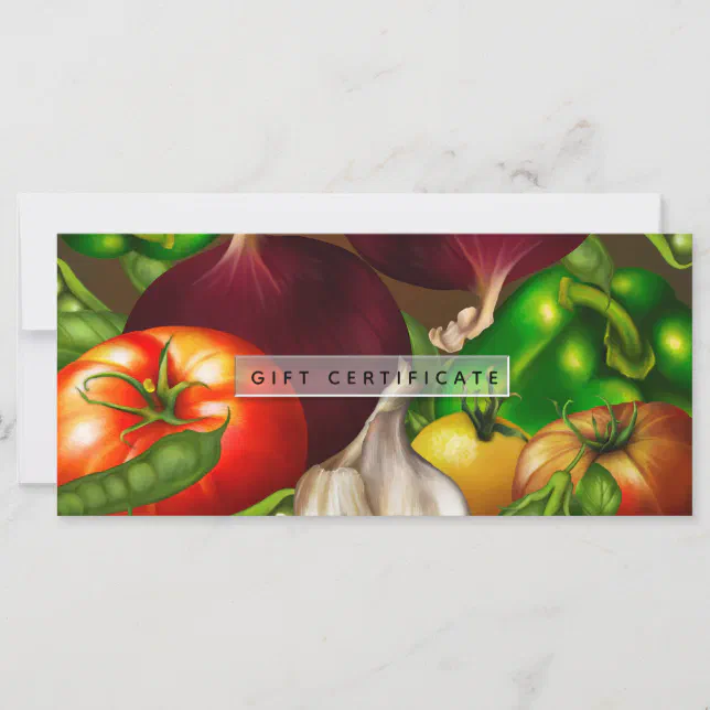 Vegetables and Herbs Organic Food Gift Certificate | Zazzle