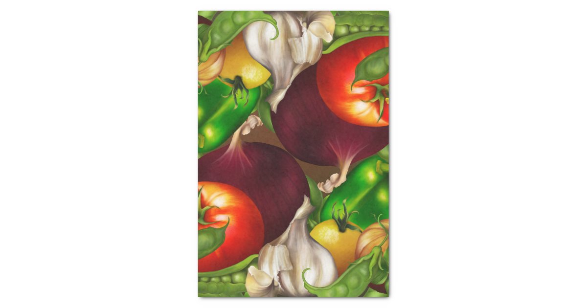 Vegetables and Herbs Organic Natural Veggies Food Tissue Paper | Zazzle