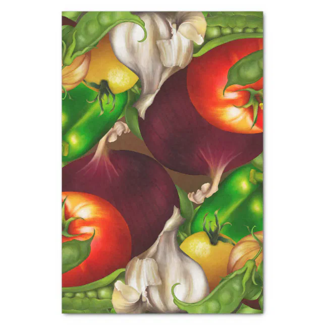 Vegetables and Herbs Organic Natural Veggies Food Tissue Paper | Zazzle