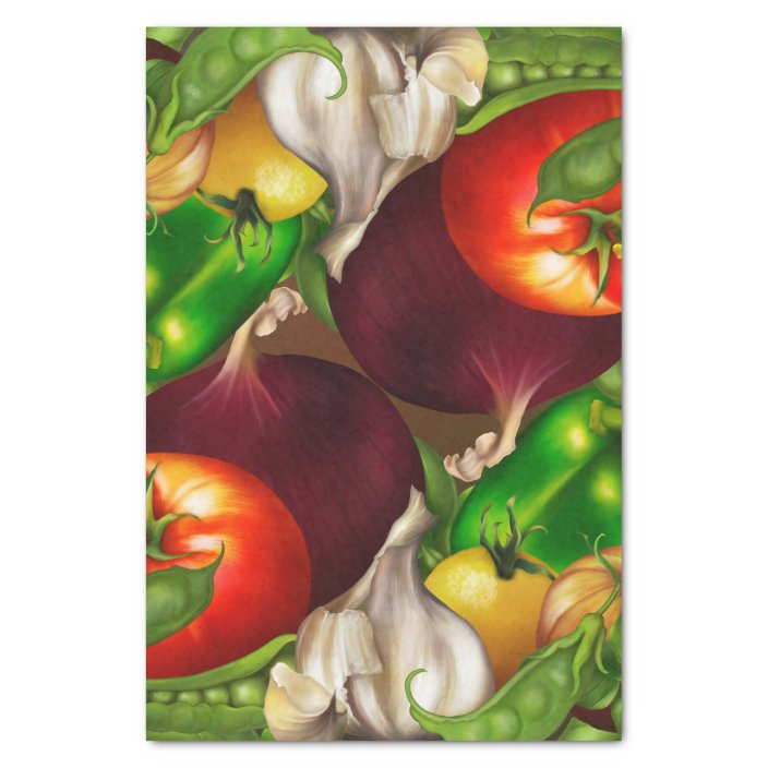 Vegetables and Herbs Organic Natural Veggies Food Tissue Paper | Zazzle.com