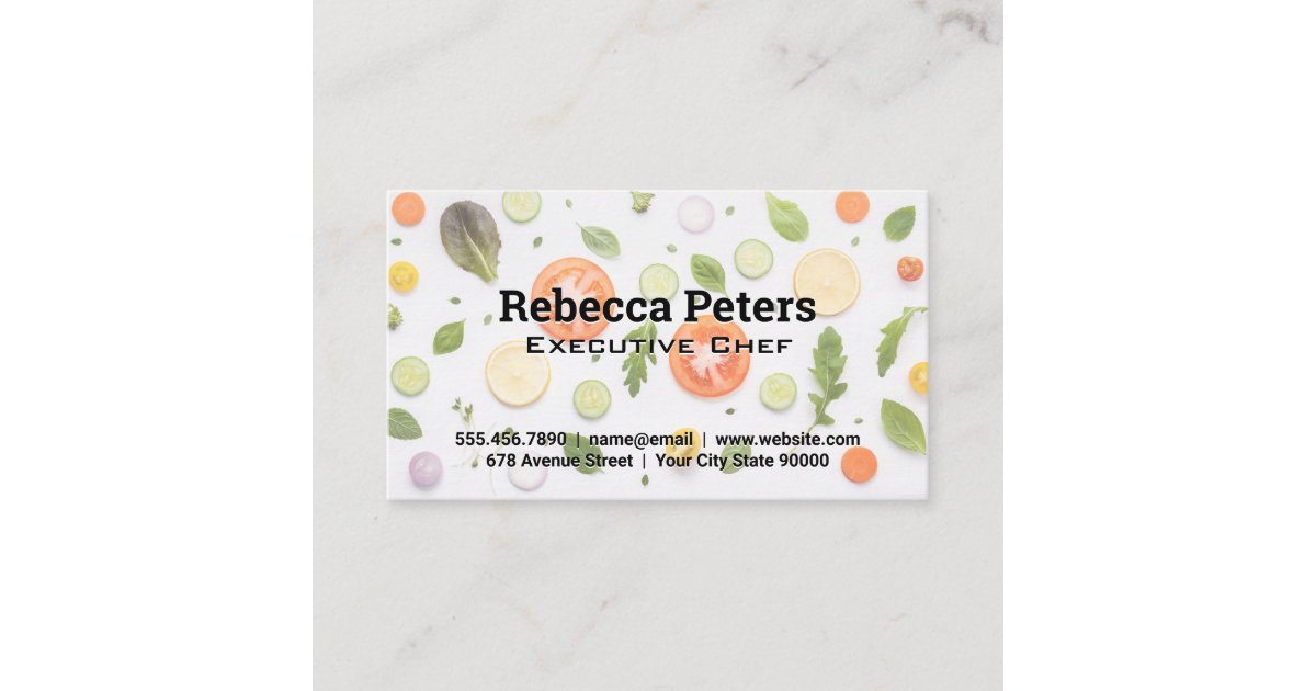 Vegetables Background | Fresh Produce Business Card | Zazzle