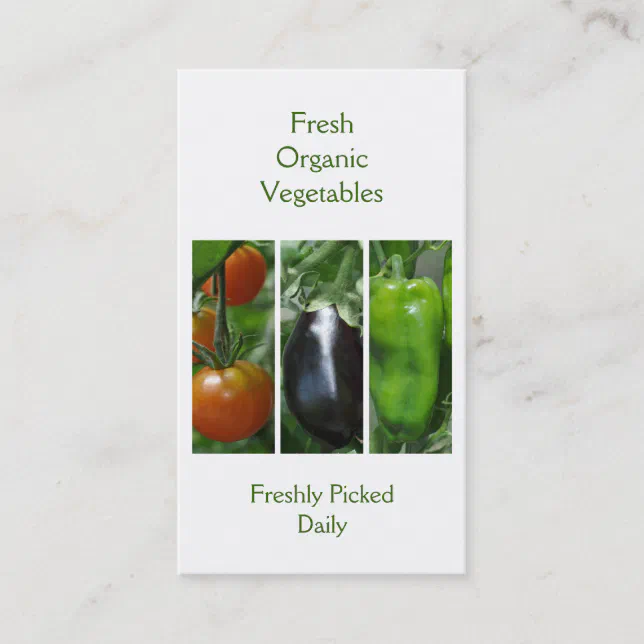 Vegetables business card | Zazzle