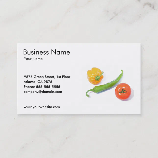 Vegetables Business Card Template | Zazzle