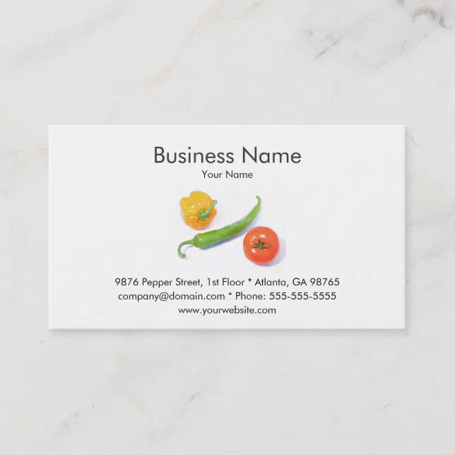 Vegetables Business Card Template | Zazzle