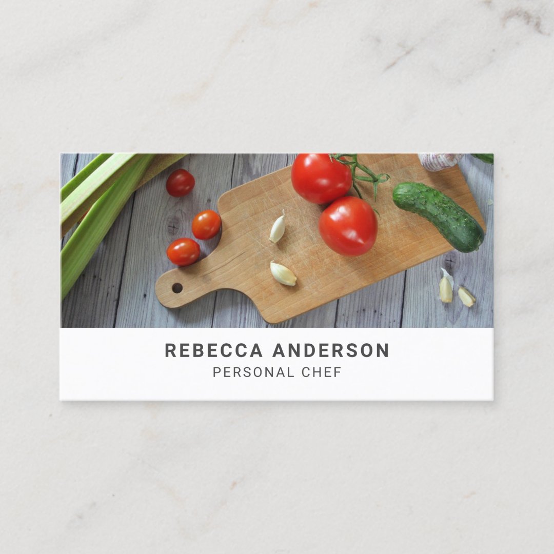 Vegetables Cutting Board Catering Personal Chef Business Card | Zazzle