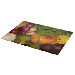 Vegetables Decorative Glass Cutting Board | Zazzle