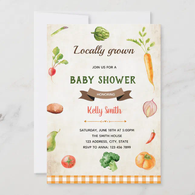 Vegetables farmer market theme invitation | Zazzle