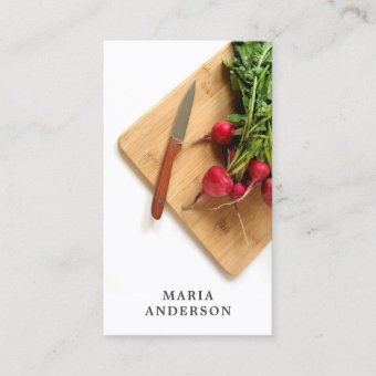 Vegetables Knife Cutting Board Catering Chef Business Card | Zazzle