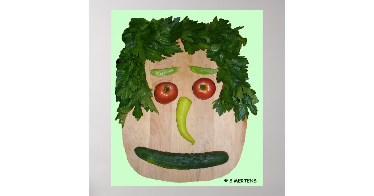 Veggie Face Poster | Zazzle