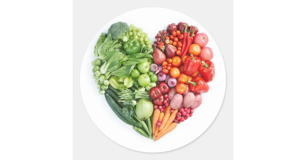 Veggie Heart Classic Round Sticker | Zazzle