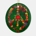 Veggie Peace Sign Ceramic Ornament | Zazzle