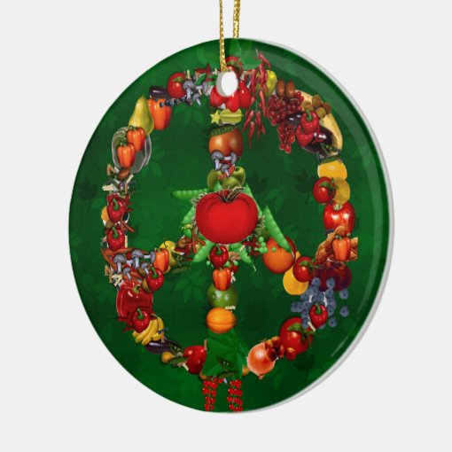 Veggie Peace Sign Ceramic Ornament | Zazzle
