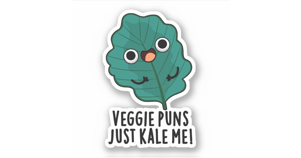 Veggie Puns Just Kale Me Funny Food Pun Sticker | Zazzle