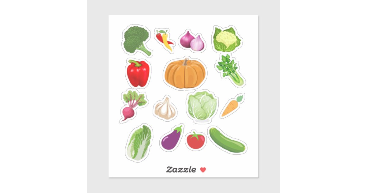 Veggie Vinyl Stickers | Zazzle
