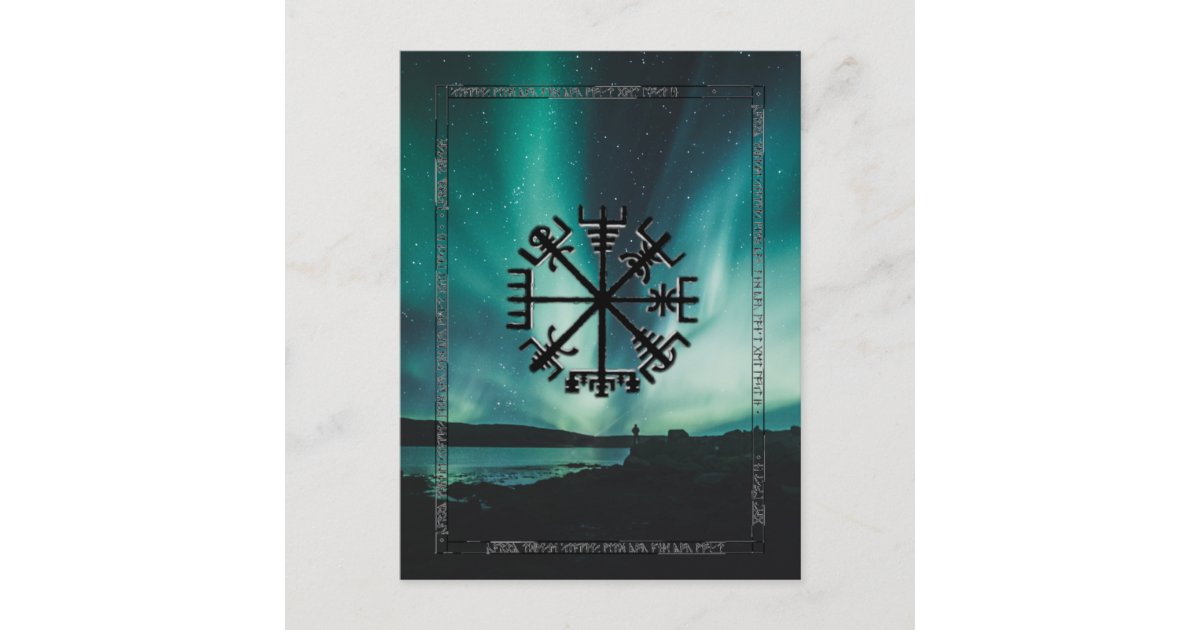 Vegvisir Compass/Wayfinder Viking Rune Postcard | Zazzle
