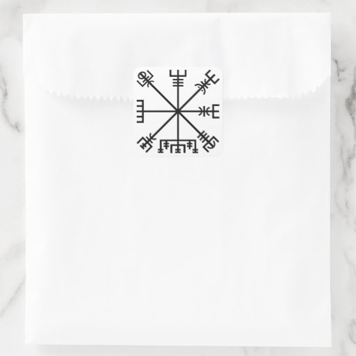 Vegvisir Icelandic Viking Protection Sigil Square Sticker | Zazzle
