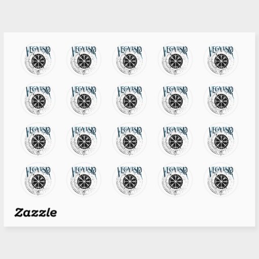vegvisir nordic pathfinder compass classic round sticker | Zazzle