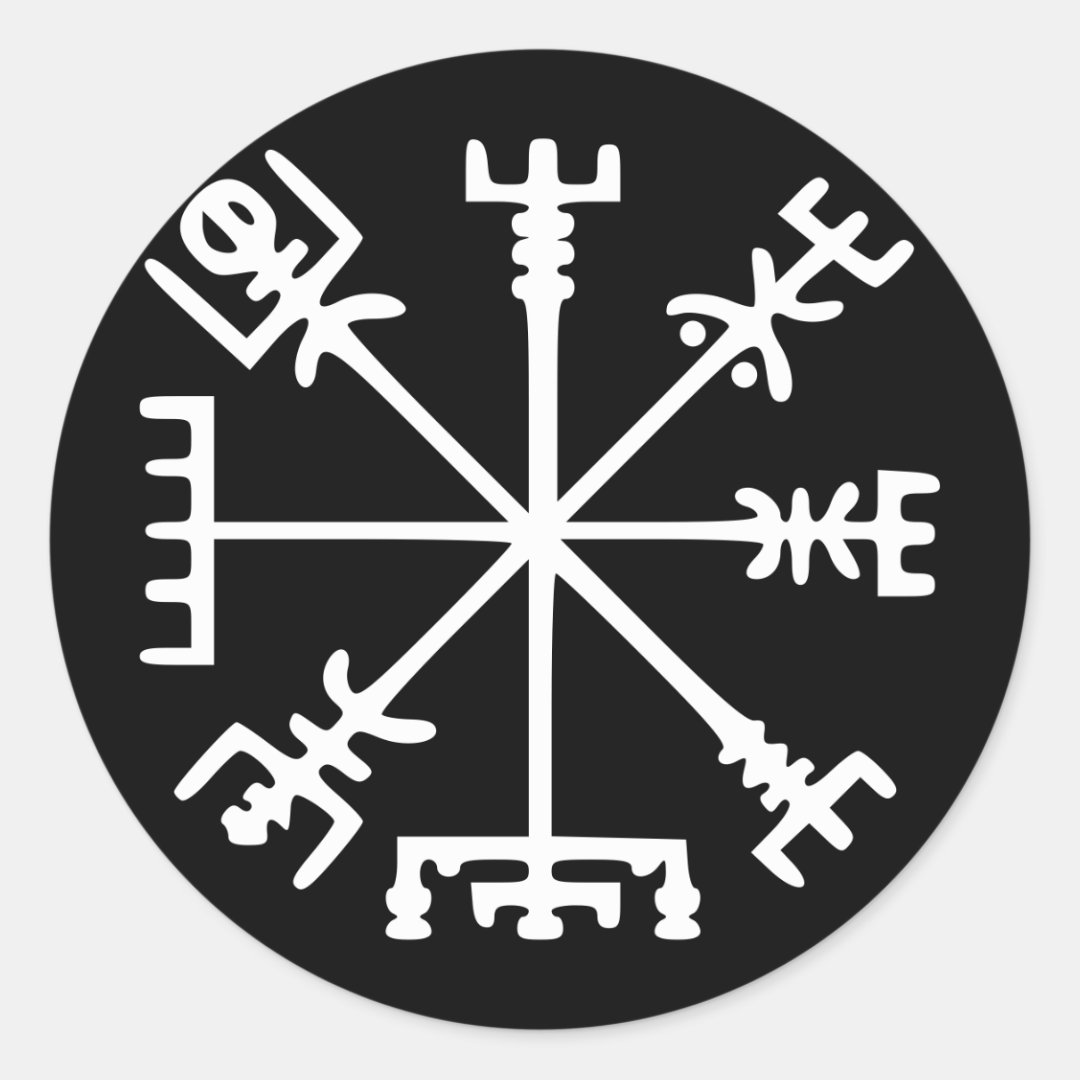 Vegvísir (Viking Compass) Classic Round Sticker | Zazzle
