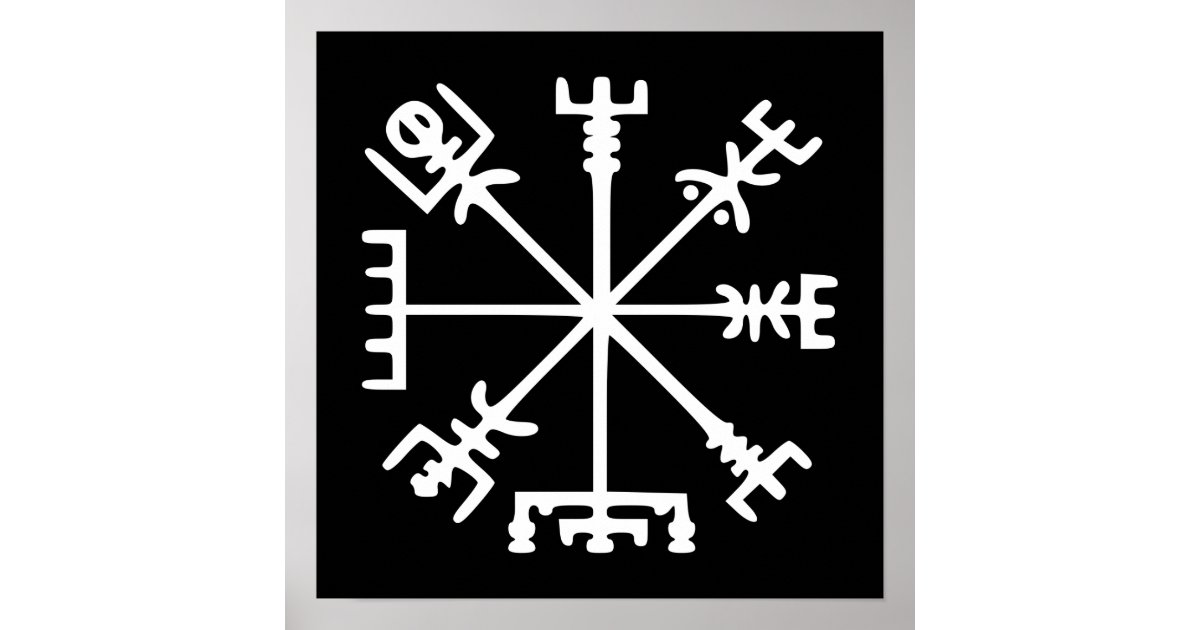 Vegvísir (Viking Compass) Poster | Zazzle