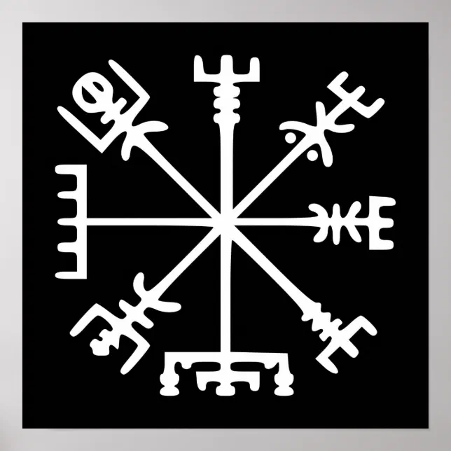 Vegvísir (Viking Compass) Poster | Zazzle