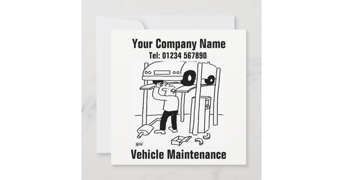 Vehicle Maintenance Business Card | Zazzle