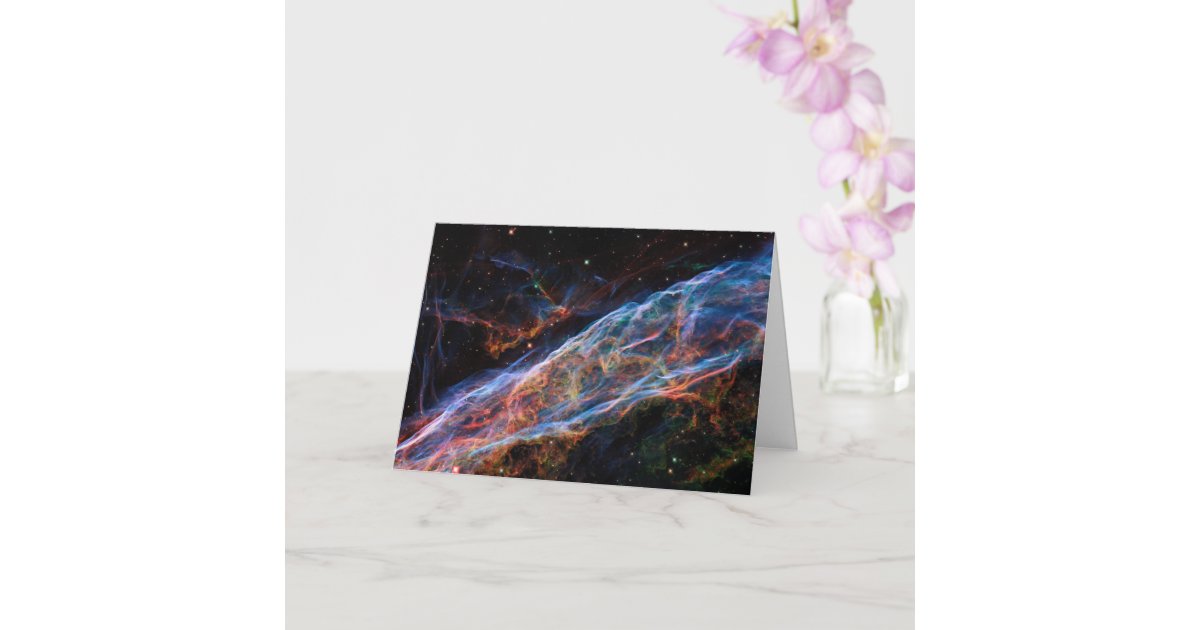 Veil Nebula Supernova Remnants Hubble Telescope Card | Zazzle
