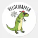 Veloci-rapper Funny Dinosaur Pun Classic Round Sticker | Zazzle