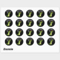 Veloci-rapper Funny Dinosaur Pun Dark BG Classic Round Sticker | Zazzle
