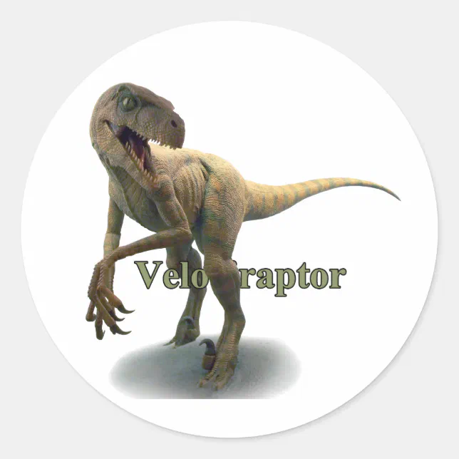 Velociraptor Classic Round Sticker | Zazzle