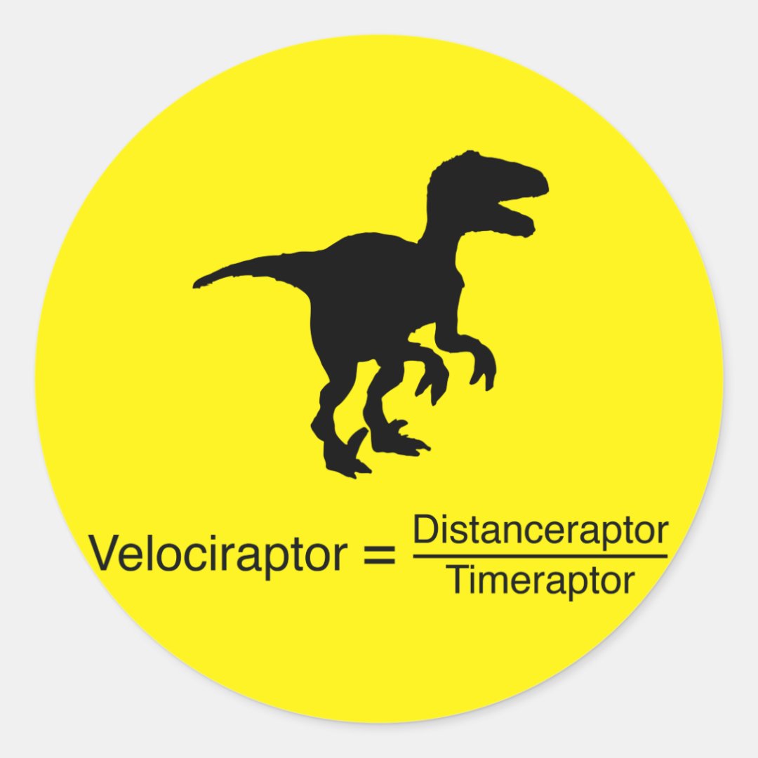 velociraptor funny science classic round sticker | Zazzle