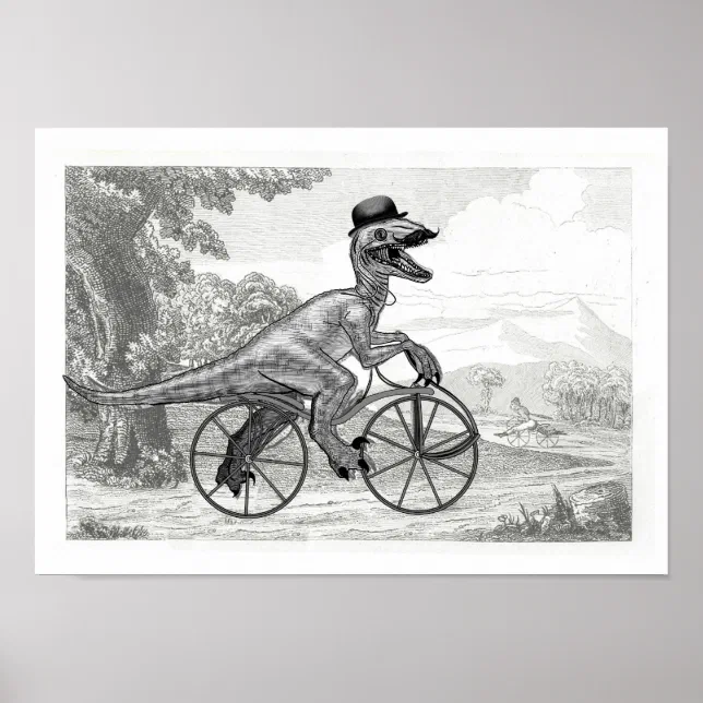 Velociraptor velocipede poster | Zazzle